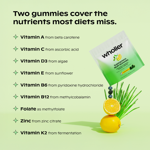 Supergreens Gummies - Greens, Multivitamin, Prebiotic in Two Gummies ...